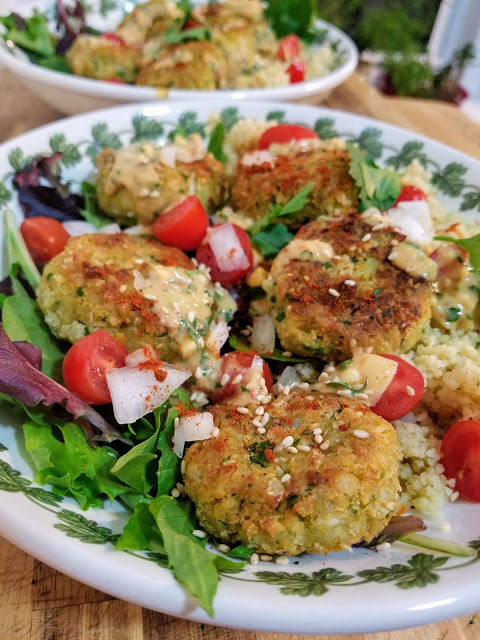 Falafel with Garlic Herb Sauce – An Imperfect Vegan